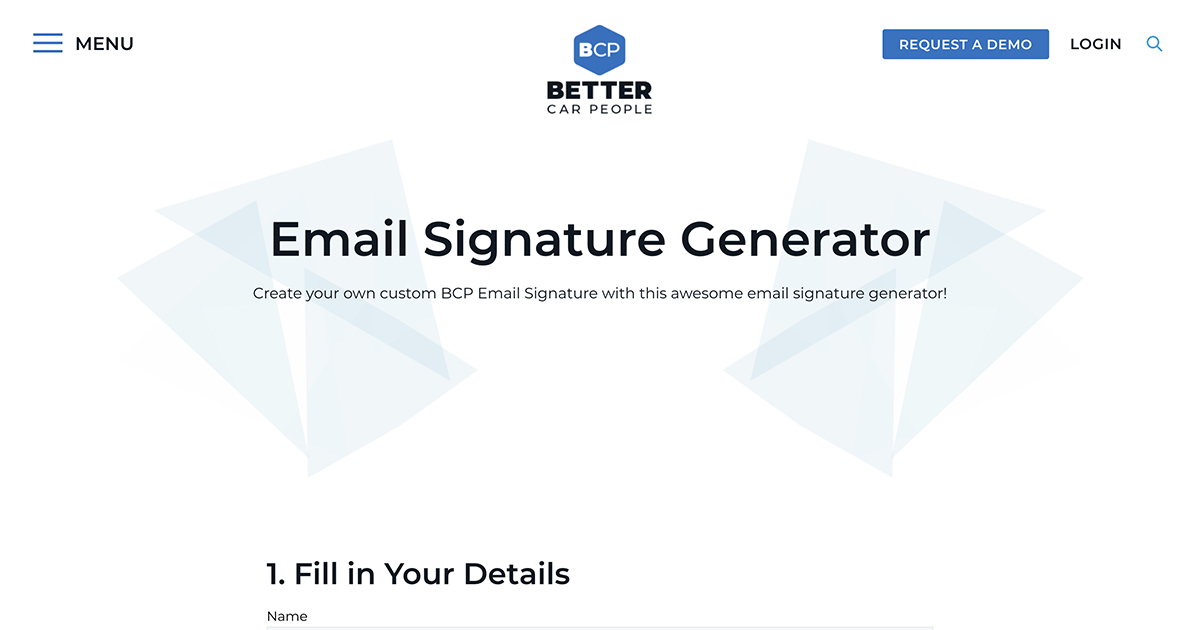Email Signature Generator | Better Car People